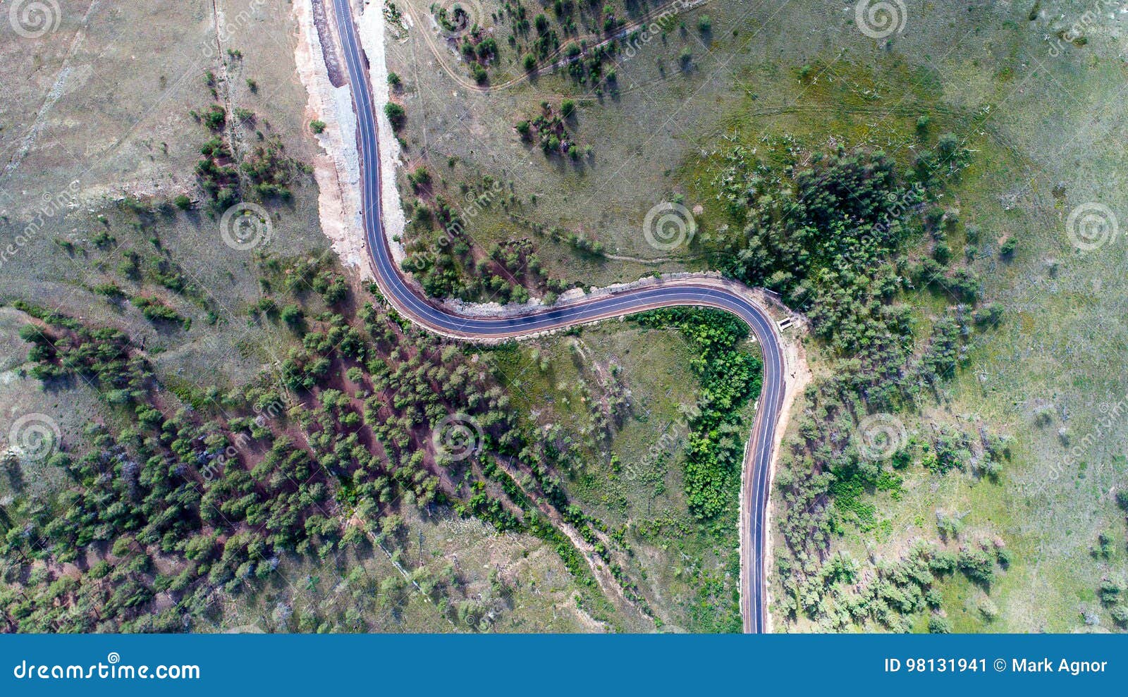 Curved road from above stock image. Image of curved, line - 98131941