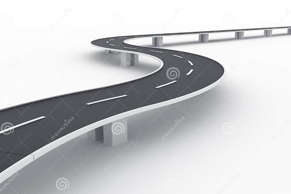 Curved road bridge stock illustration. Illustration of cartoon - 13179973