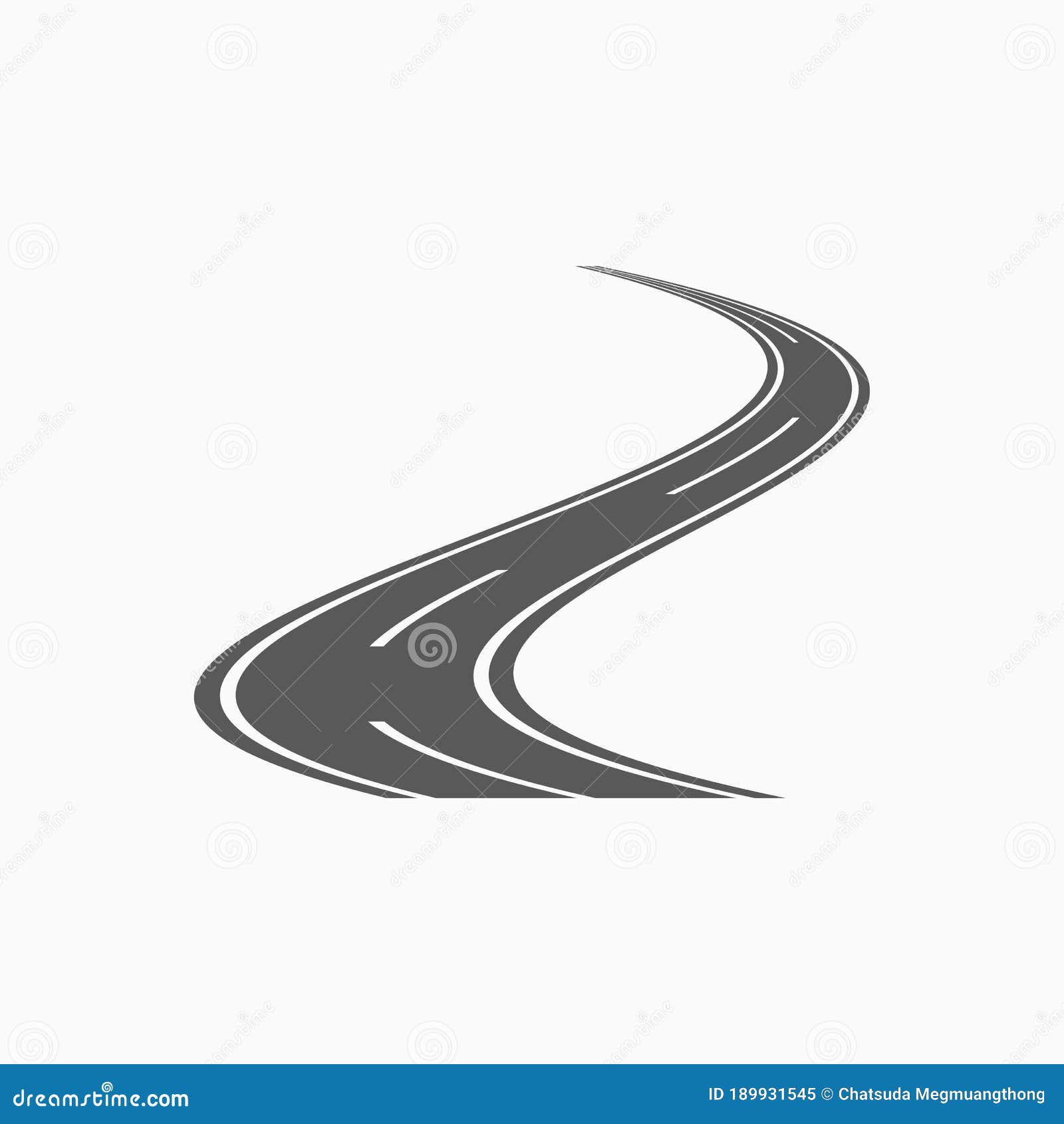 Curved Road Icon, Road, Street, Avenue, Roadway Stock Vector ...