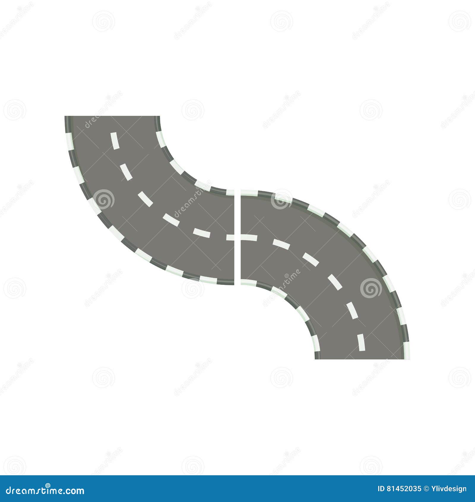 Curved Road Icon in Cartoon Style Stock Vector - Illustration of route ...
