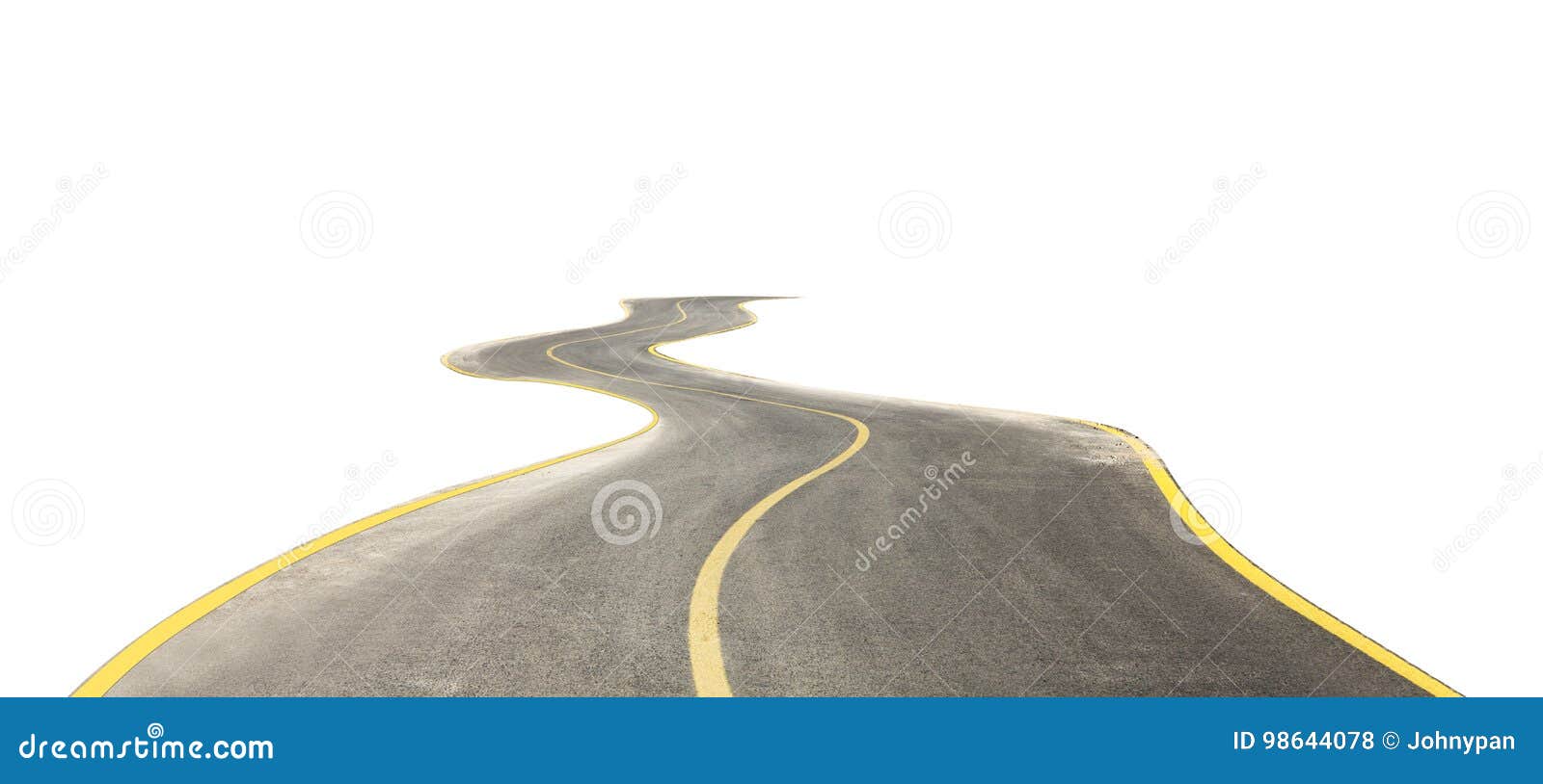 Curved Road Isolated on White Stock Photo - Image of forward, curve ...