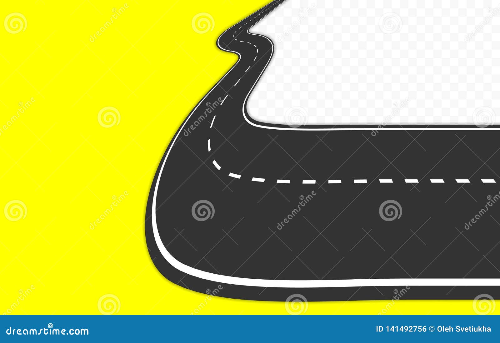 Curved Road with Markings. Vector Illustration Stock Vector ...