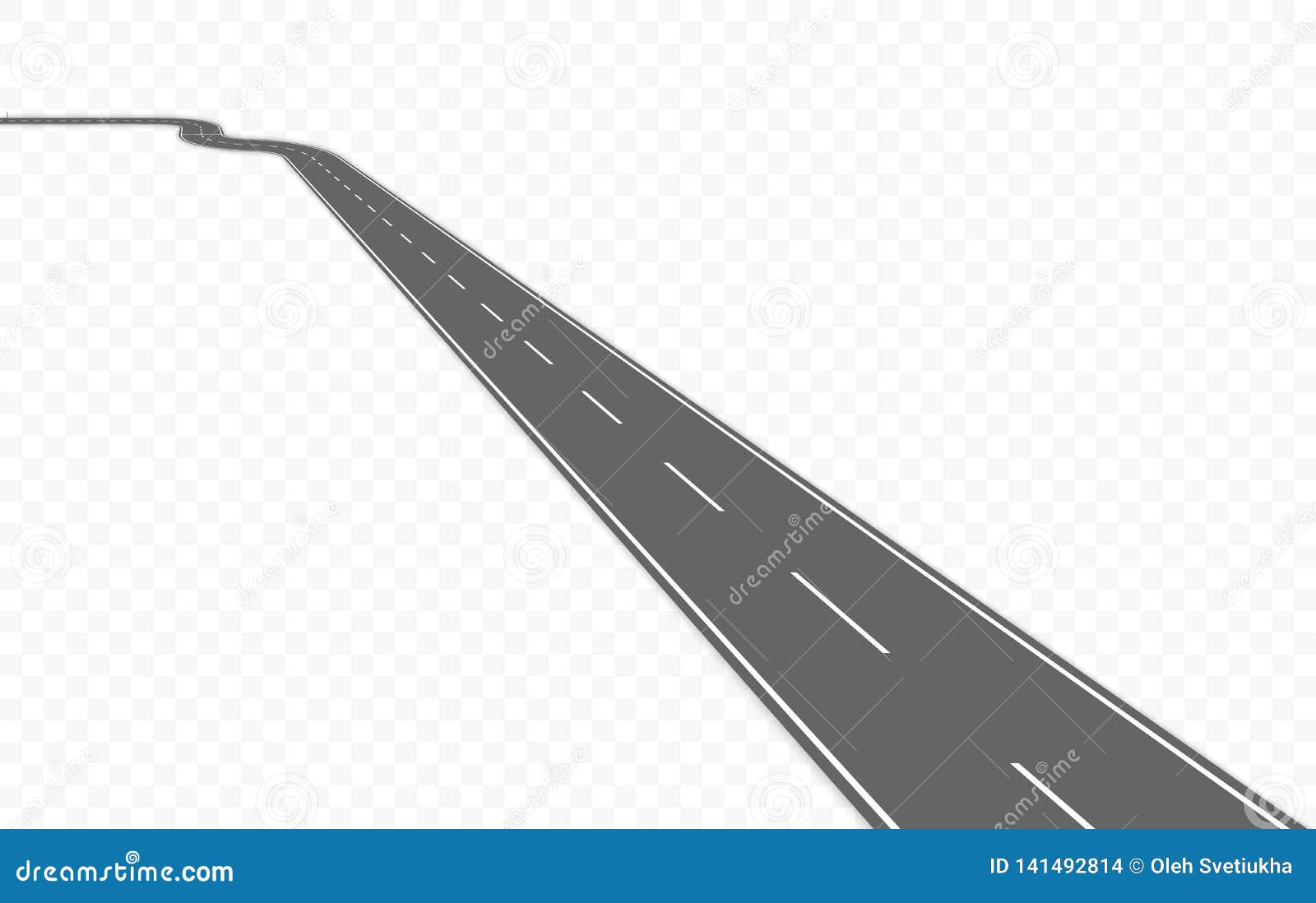 Curved Road with Markings. Vector Illustration Stock Vector ...