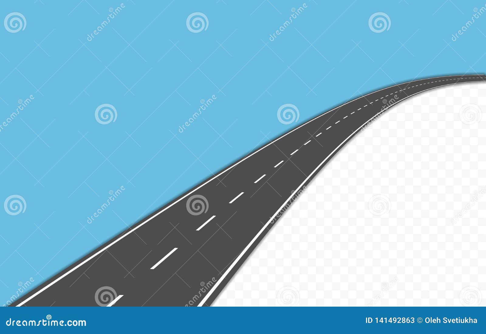 Curved Road with Markings. Vector Illustration Stock Vector ...
