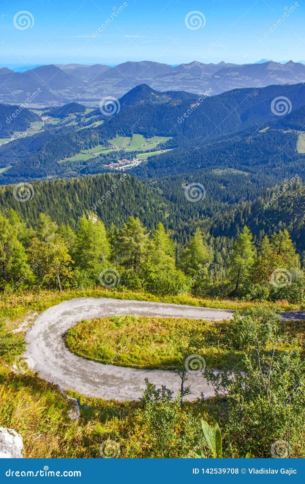 Curved Road in the Mountain Stock Photo - Image of mountain ...