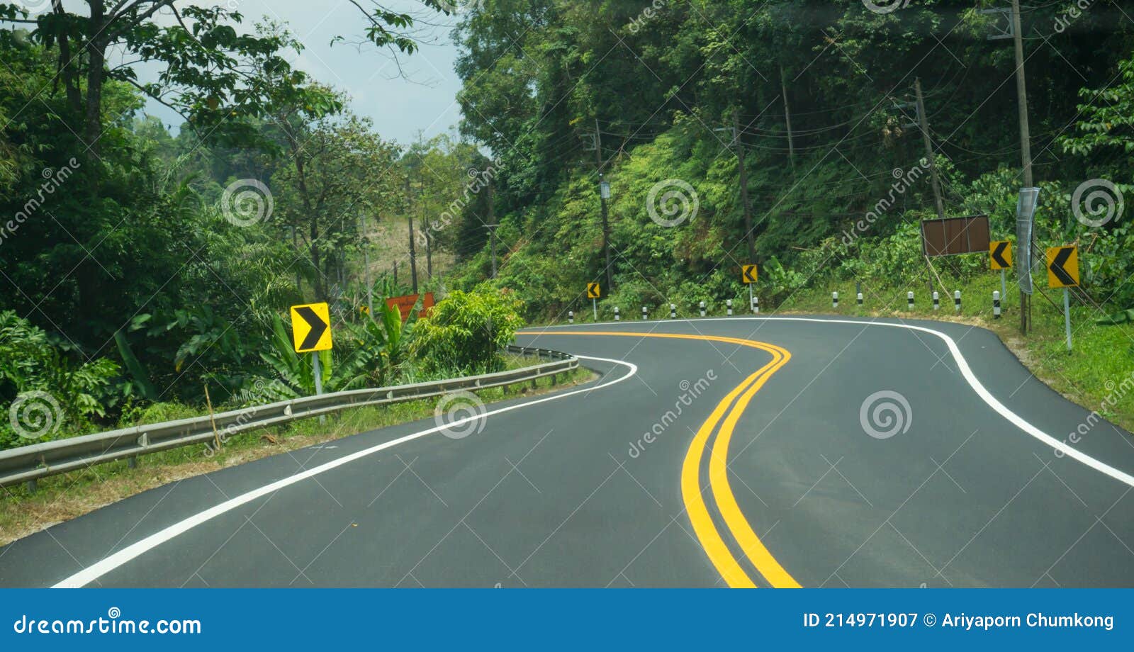 Curved Road on the Mountain. Stock Image - Image of rural, mountain ...
