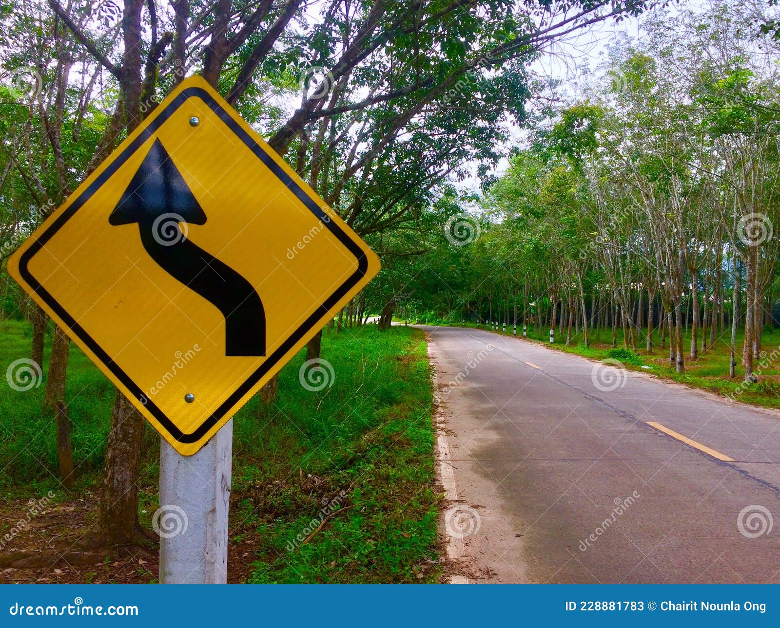 Sign stock image. Image of sign, becareful, road, curved - 228881783