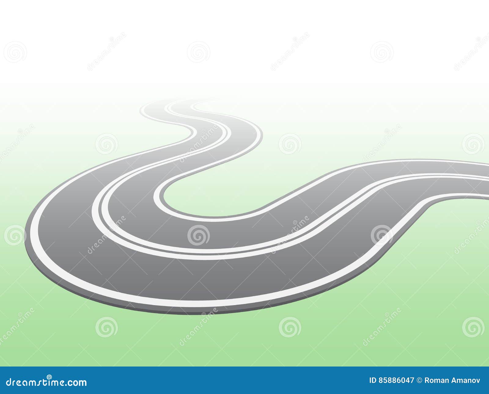 Curved Road Template, Vector Illustration Stock Vector - Illustration ...
