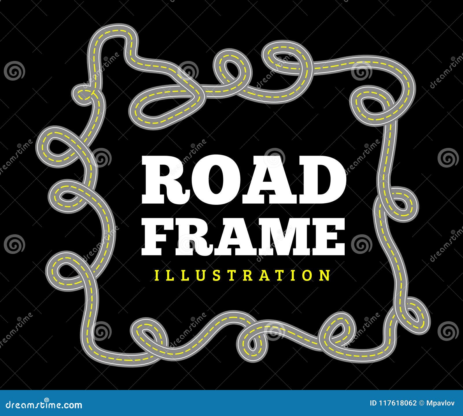 Road Track With Marking Line. Collection Road Track With Different ...