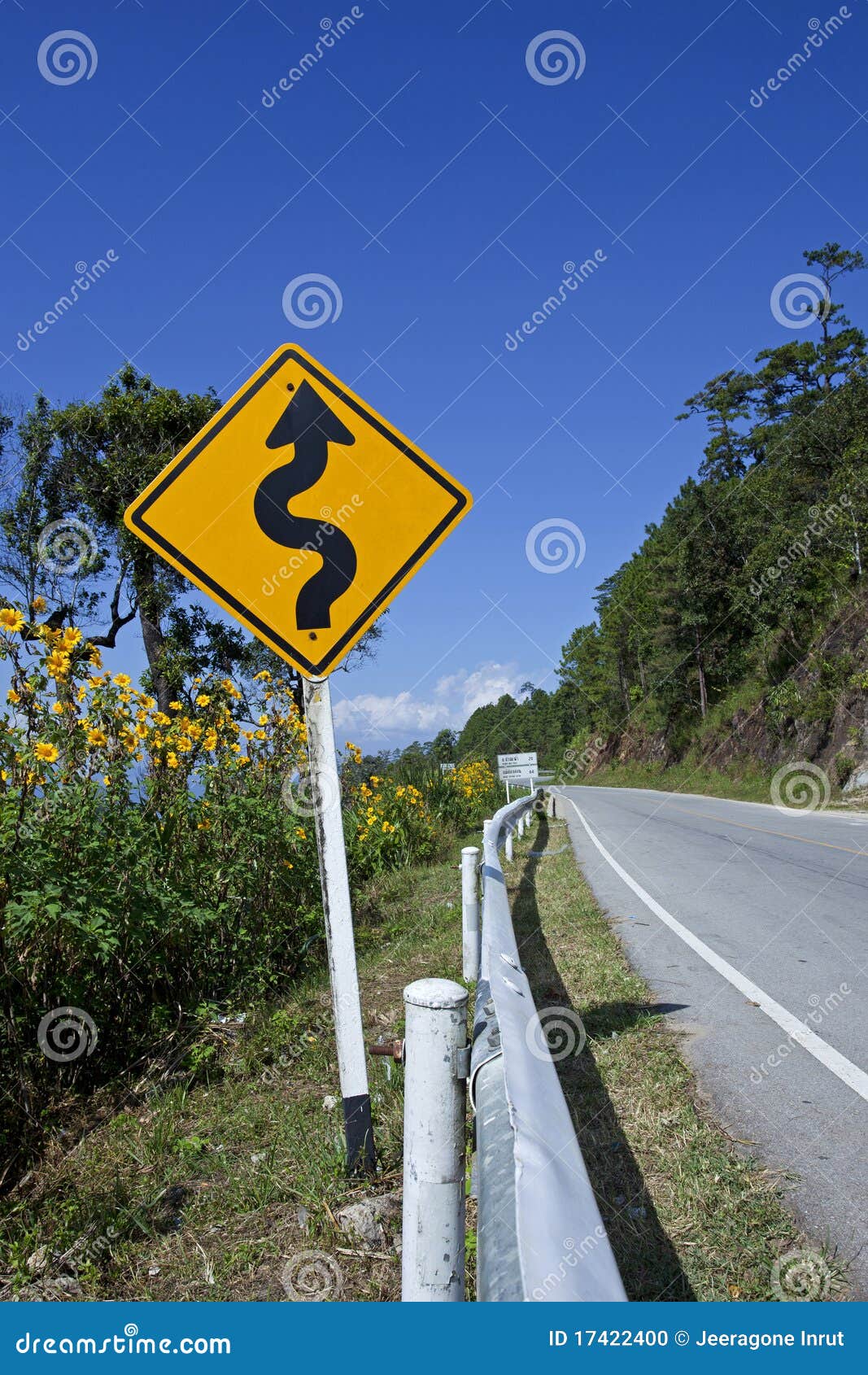 Curved Road Traffic Sign stock photo. Image of sign, traffic - 17422400