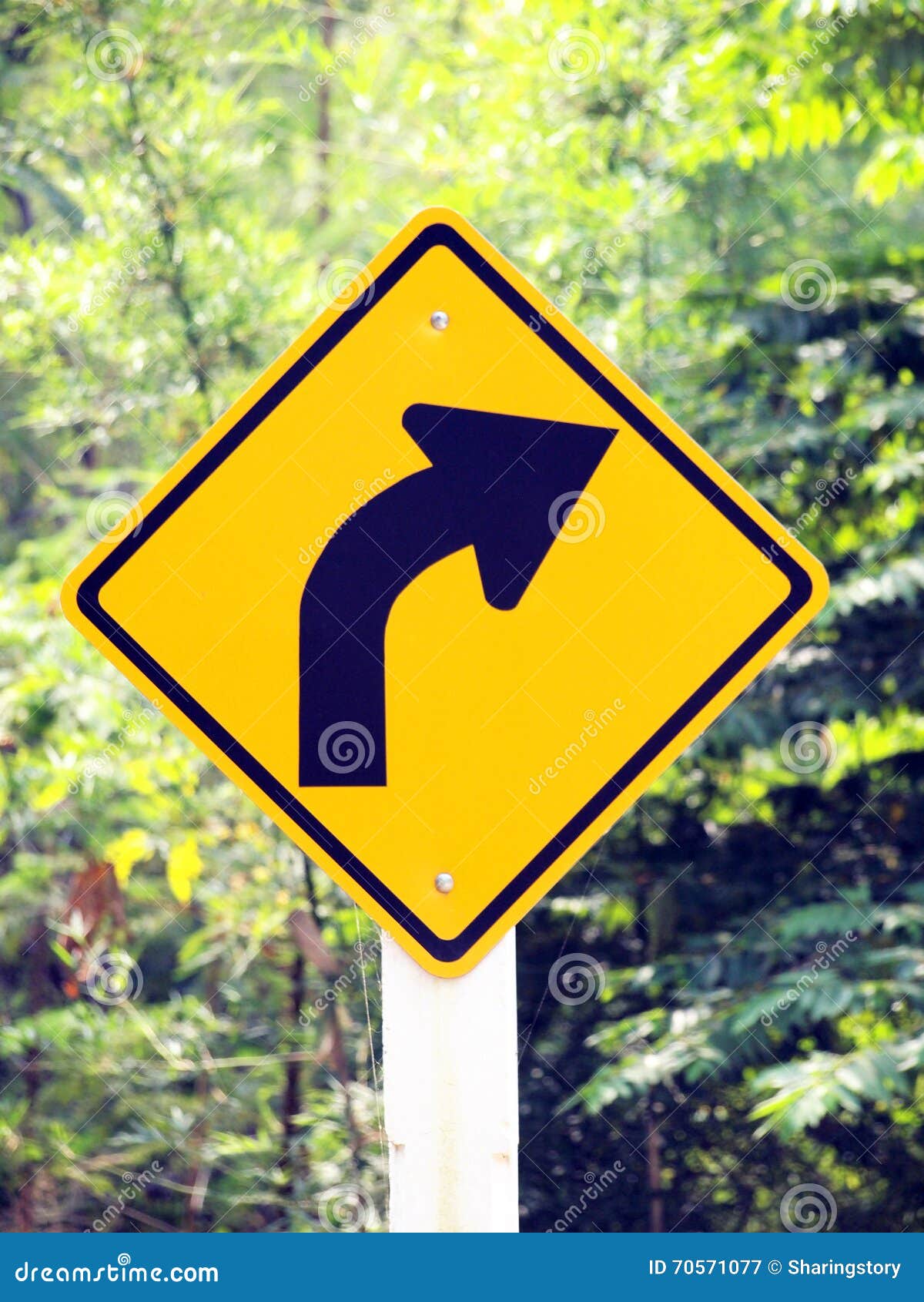 Curved Road Traffic Sign stock image. Image of empty - 70571077