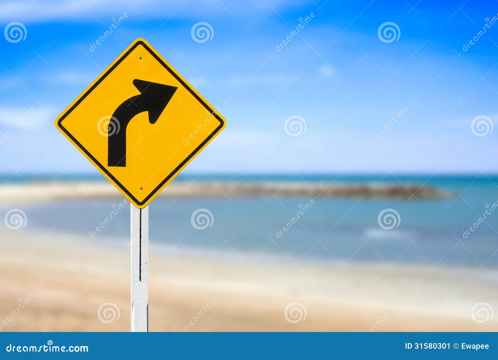 Curved Road Traffic Sign stock image. Image of information - 31580301