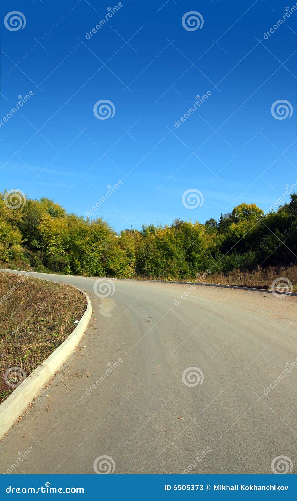 Curved road uphill stock image. Image of asphalt, distant - 6505373