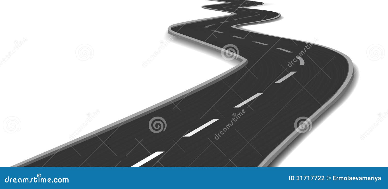 Curved road. Vector stock vector. Illustration of highway - 31717722