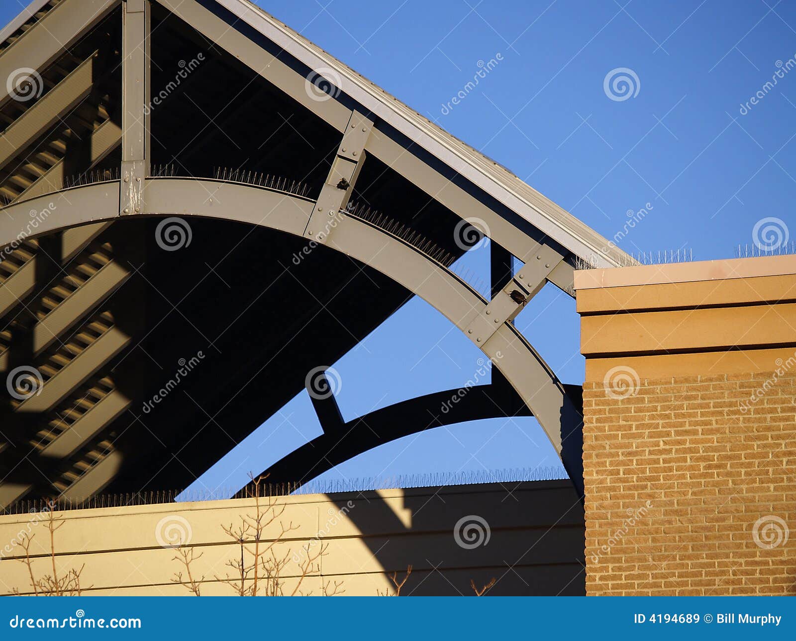 Curved roof support stock image. Image of open, external - 4194689