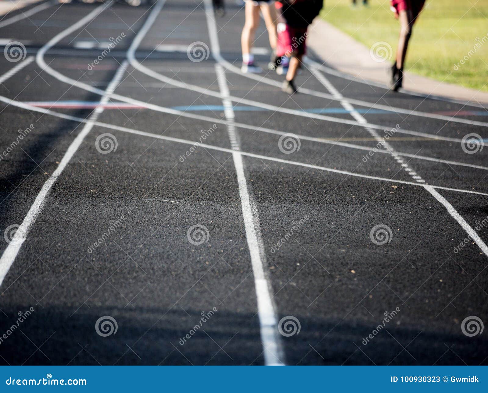 Curved Running Track stock image. Image of white, sport - 100930323
