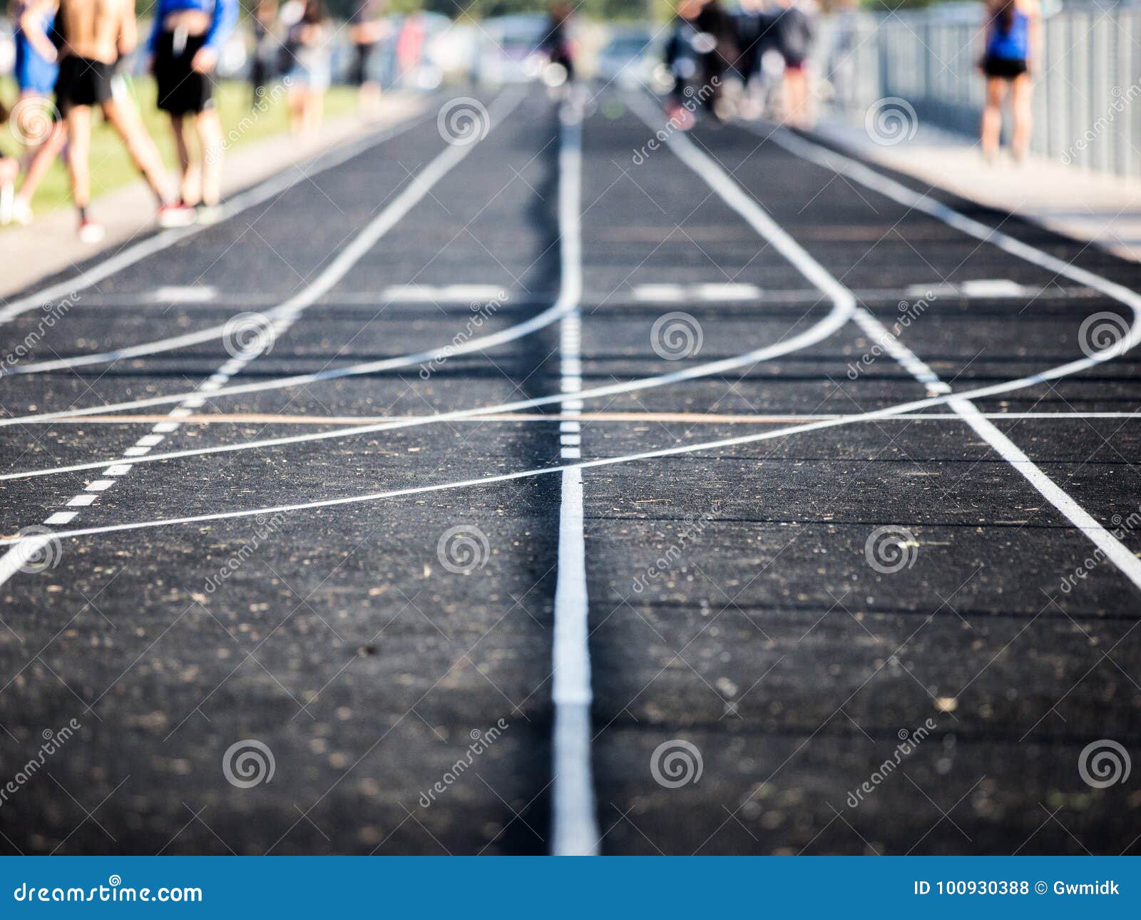 Curved Running Track stock photo. Image of background - 100930388