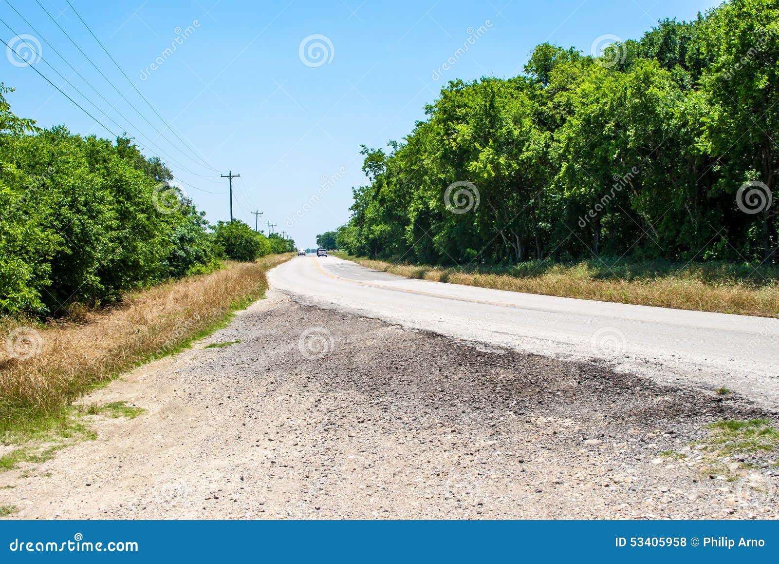 Curved rural Texas highway stock photo. Image of limitation - 53405958