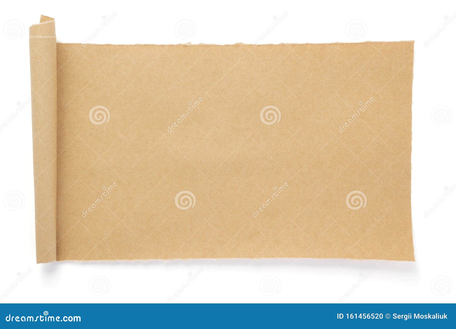 Curved or Scrolled Paper Isolated at Whit Stock Photo - Image of post ...