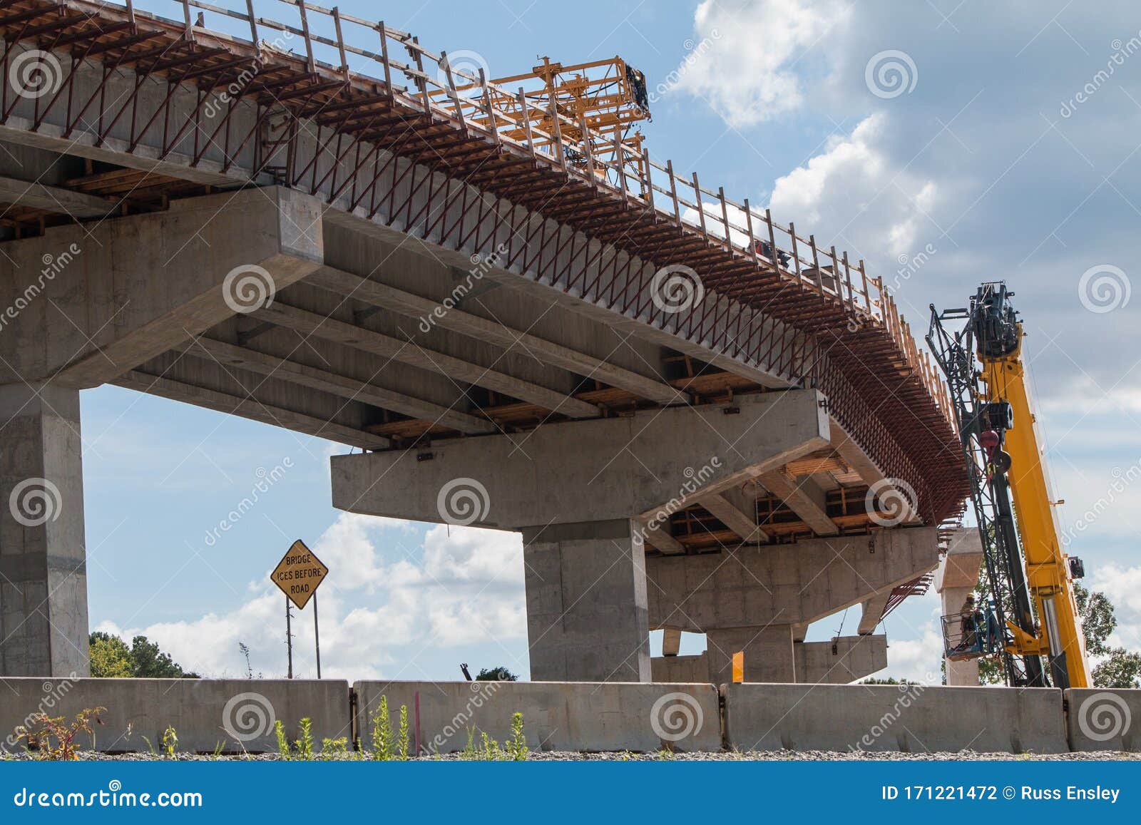 Curved Section of Bridge Overpass Under Construction in Atlanta Area ...