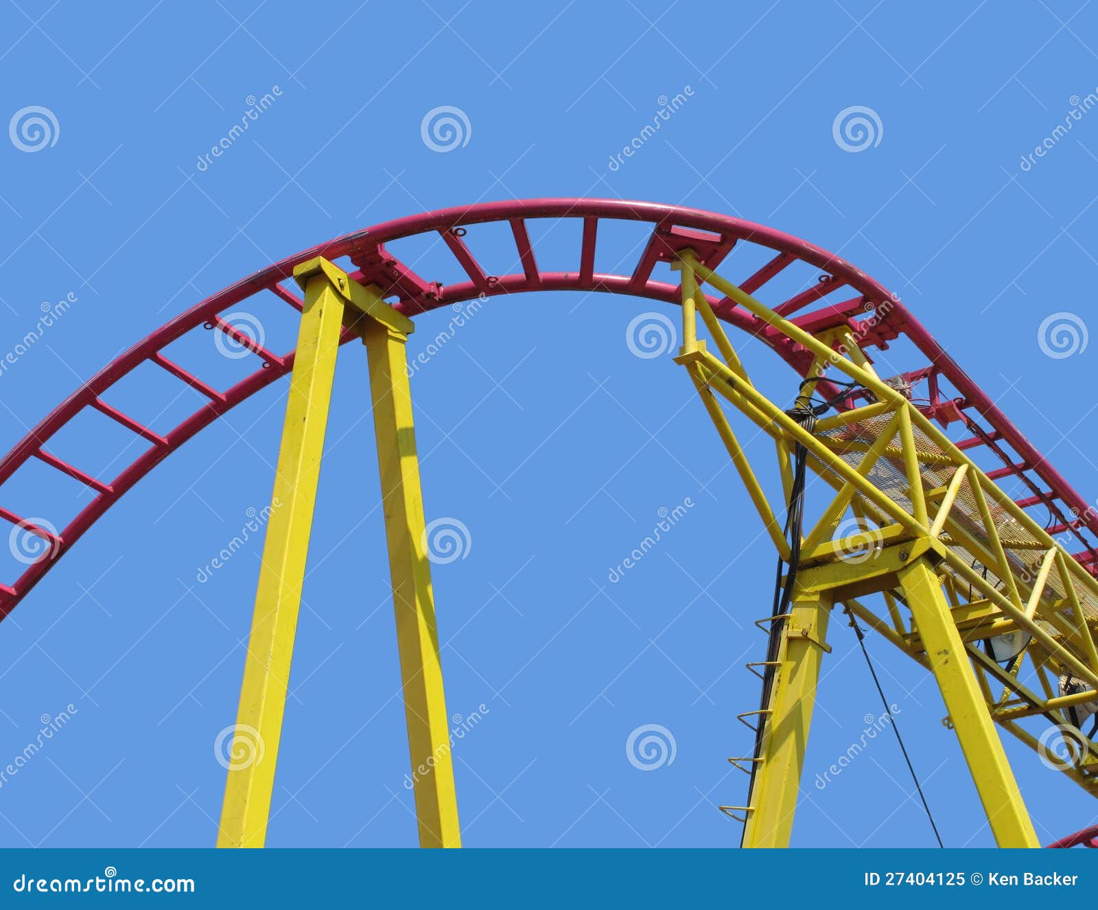 Curved Section of Roller Coaster Tracks. Stock Image - Image of high ...