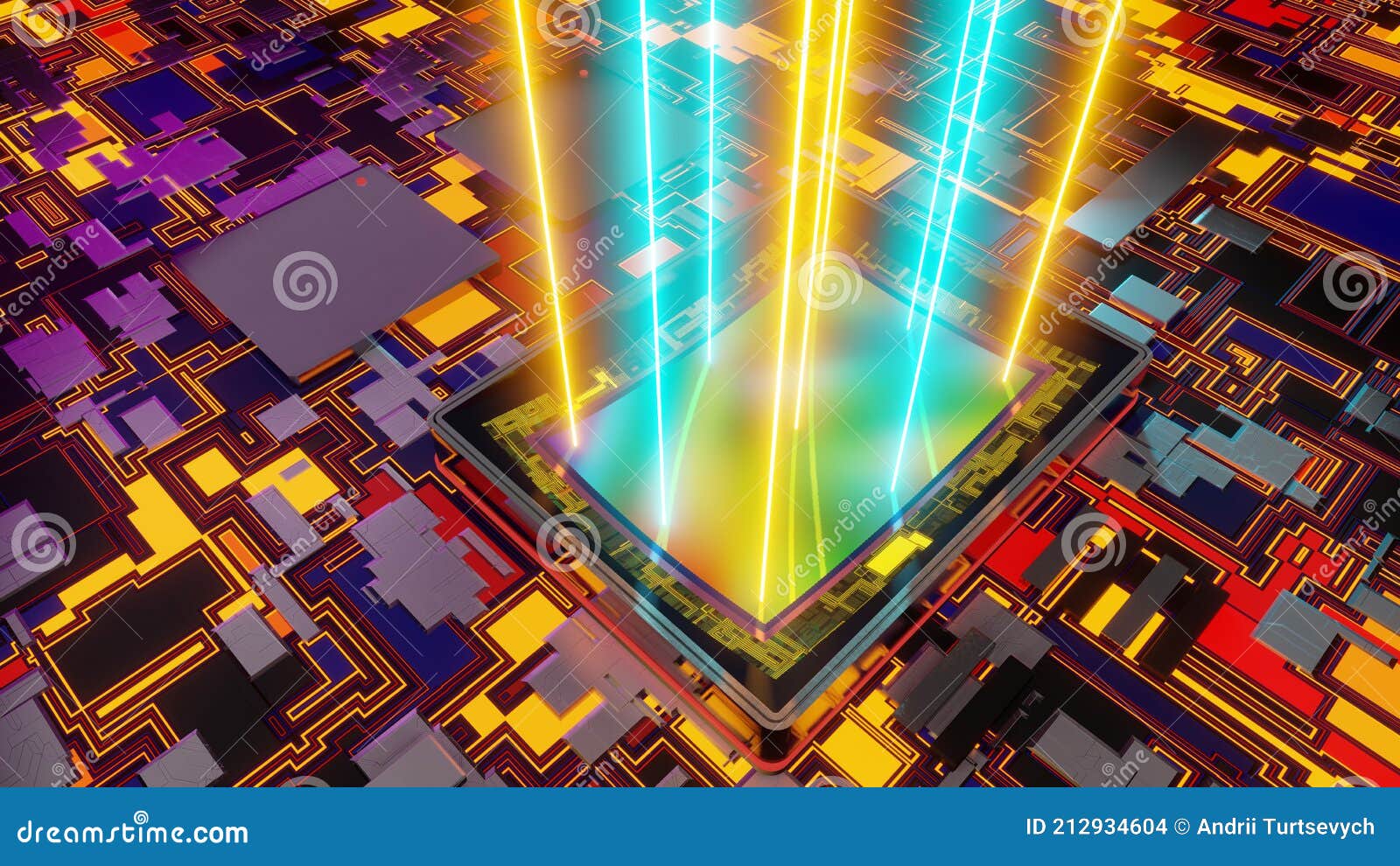 Curved Sensor for Digital Camera on PCB, Prototype 3D Rendering Stock ...