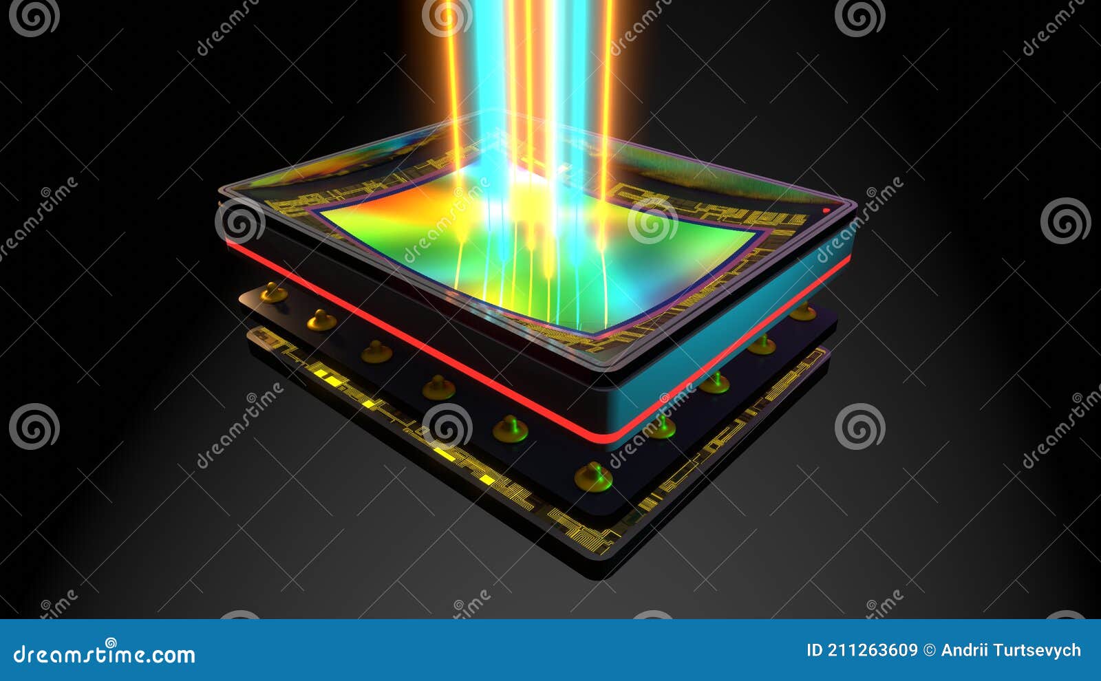Curved Sensor for Digital Camera, Prototype 3D Rendering, Stacked ...