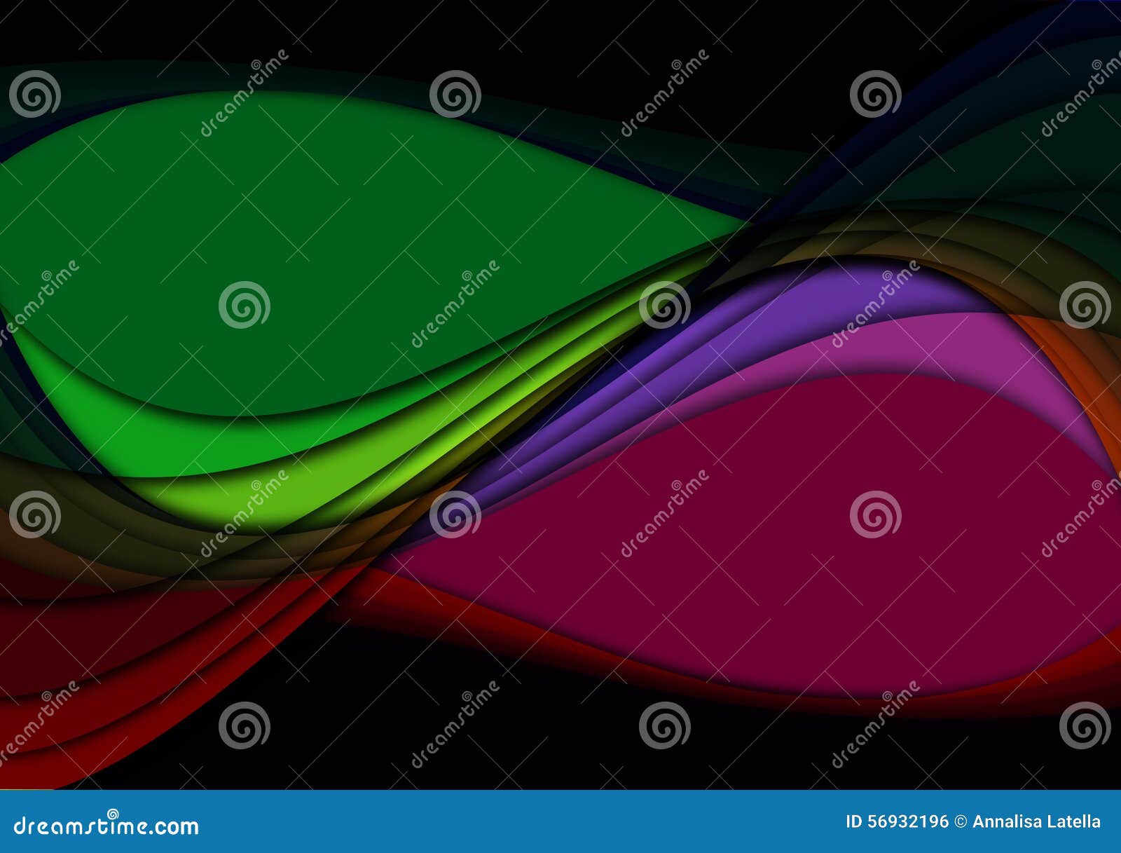 Curved shapes superimposed stock illustration. Illustration of shade ...