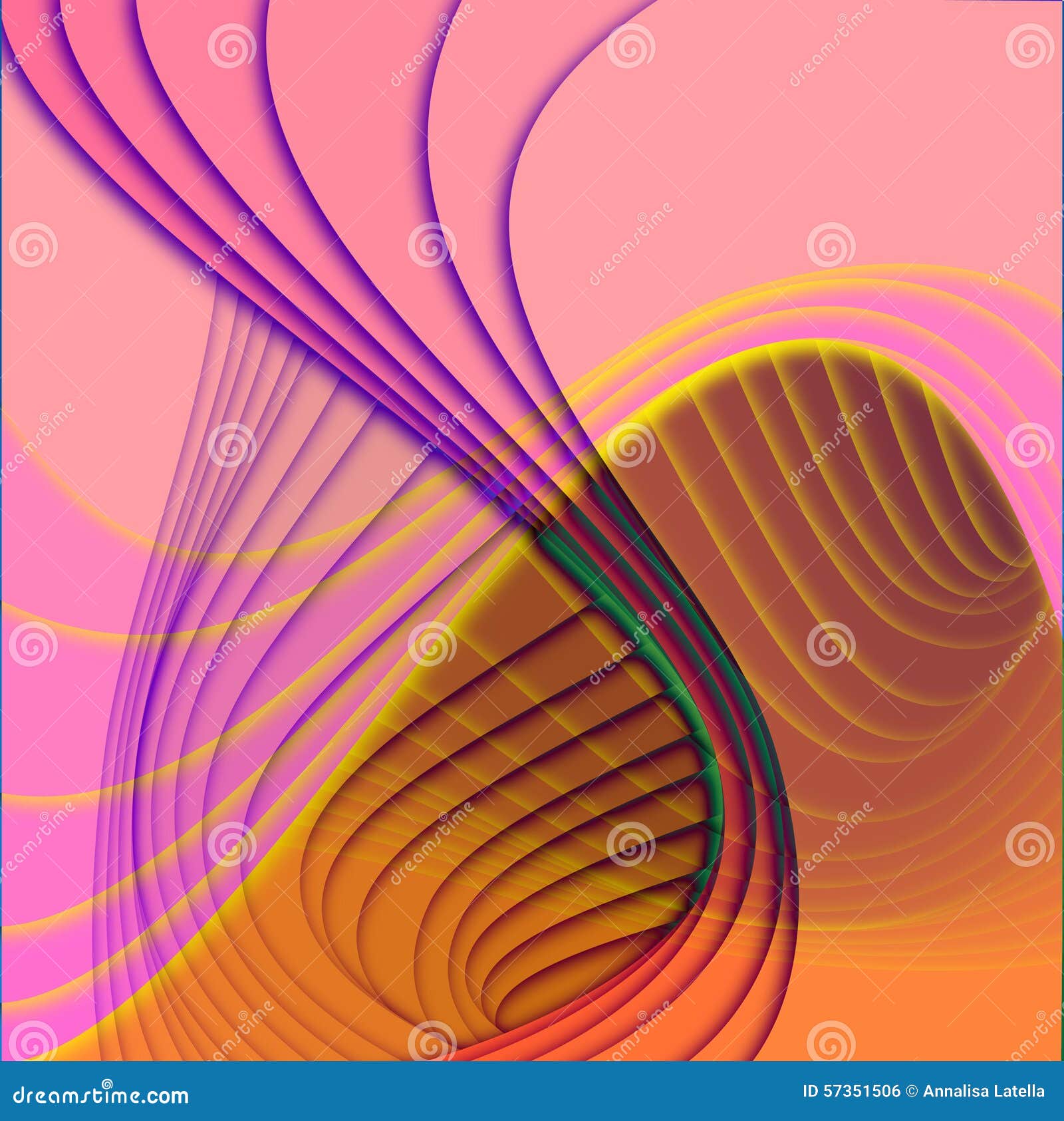 Curved shapes superimposed stock illustration. Illustration of mosaics ...