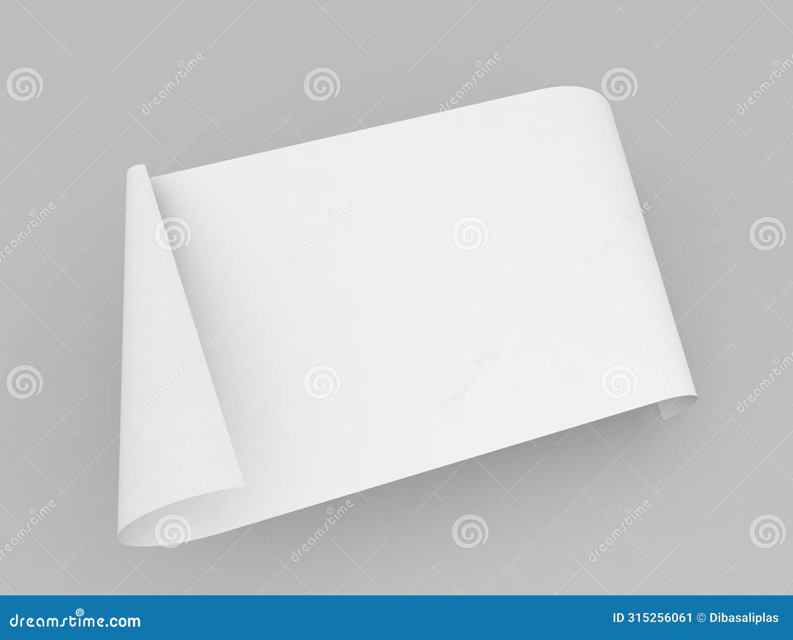 Curved Sheet of A4 Paper on a Gray Background. Stock Illustration ...