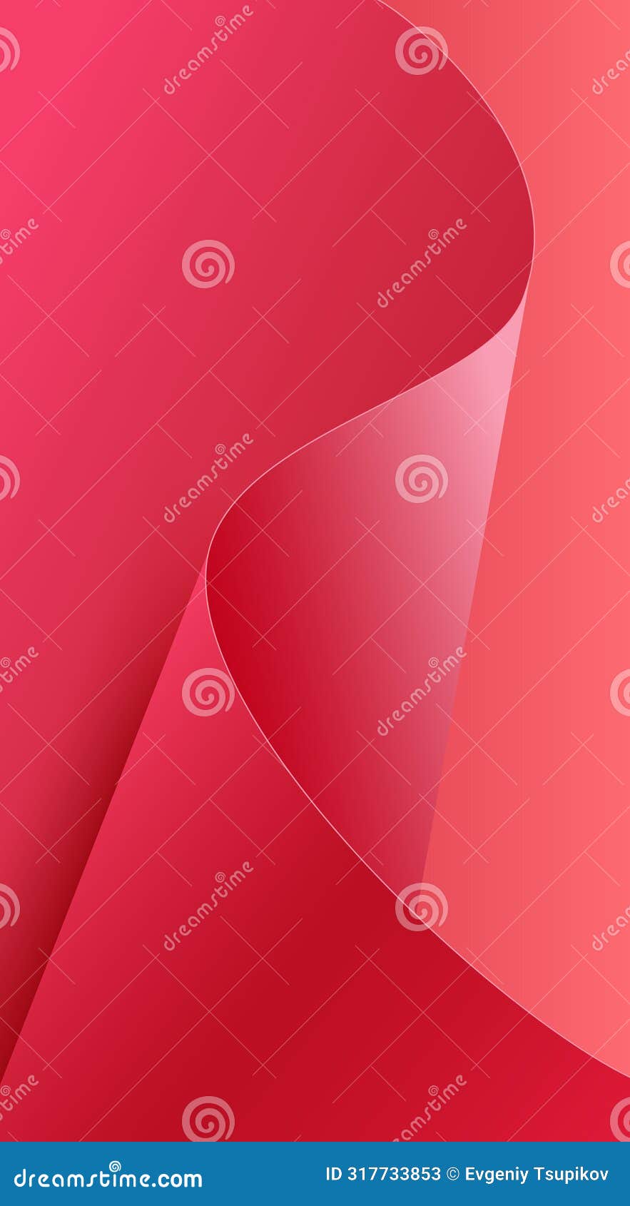 Curved Sheet of Red Paper. Vector Illustration Stock Vector ...