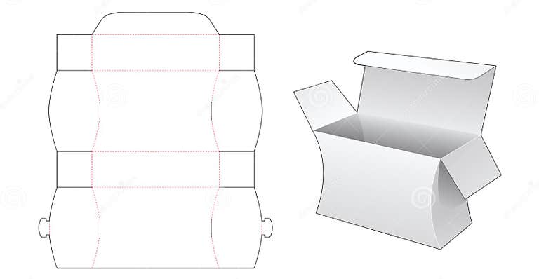 Curved Side Packaging Box Die Cut Template Stock Vector - Illustration ...