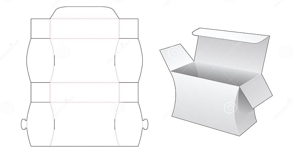 Curved Side Packaging Box Die Cut Template Stock Vector - Illustration ...