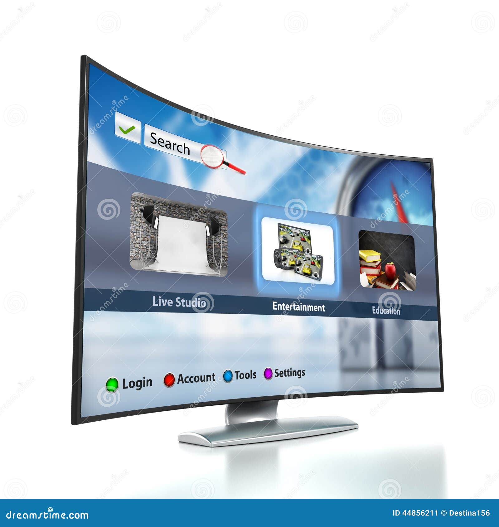 Curved Smart TV with OLED Screen Stock Image - Image of technology ...