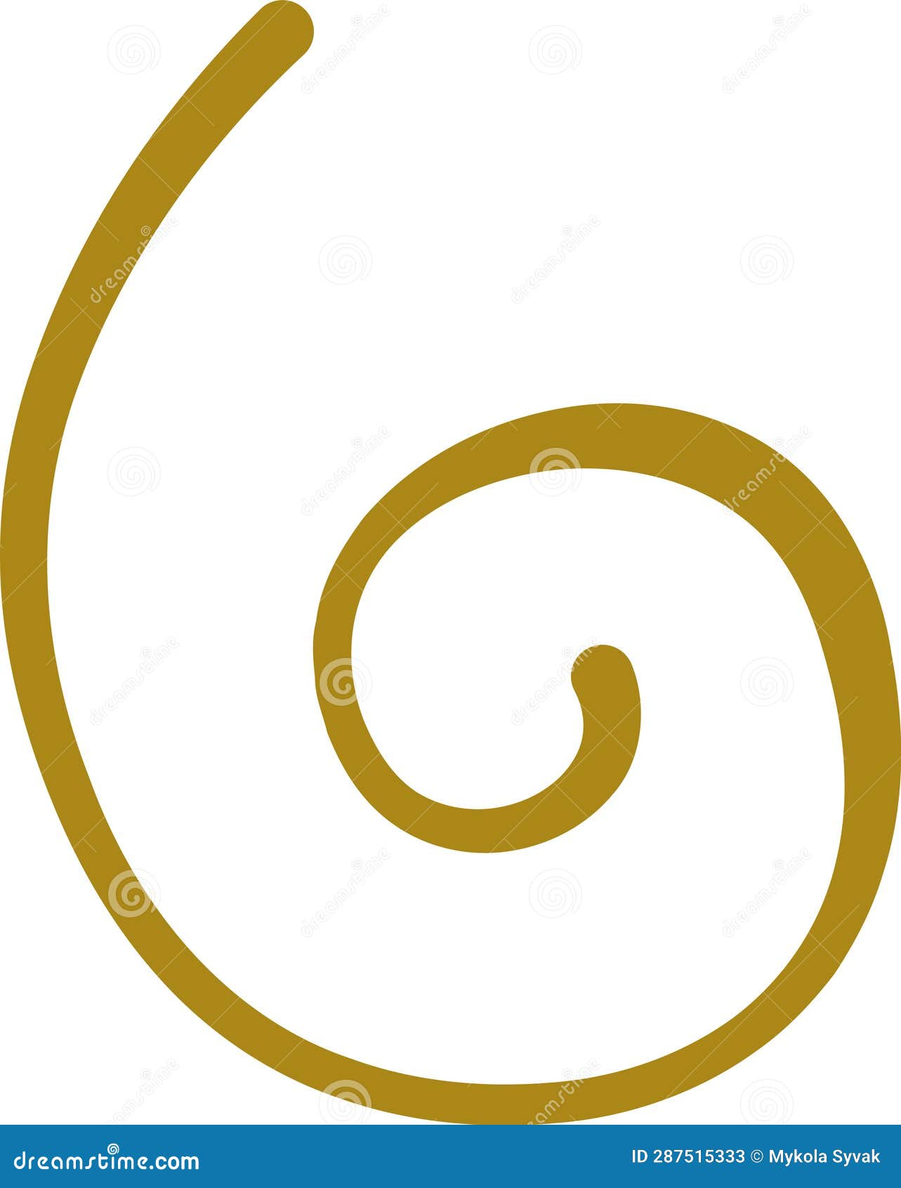 Curved Snail Line stock vector. Illustration of vector - 287515333