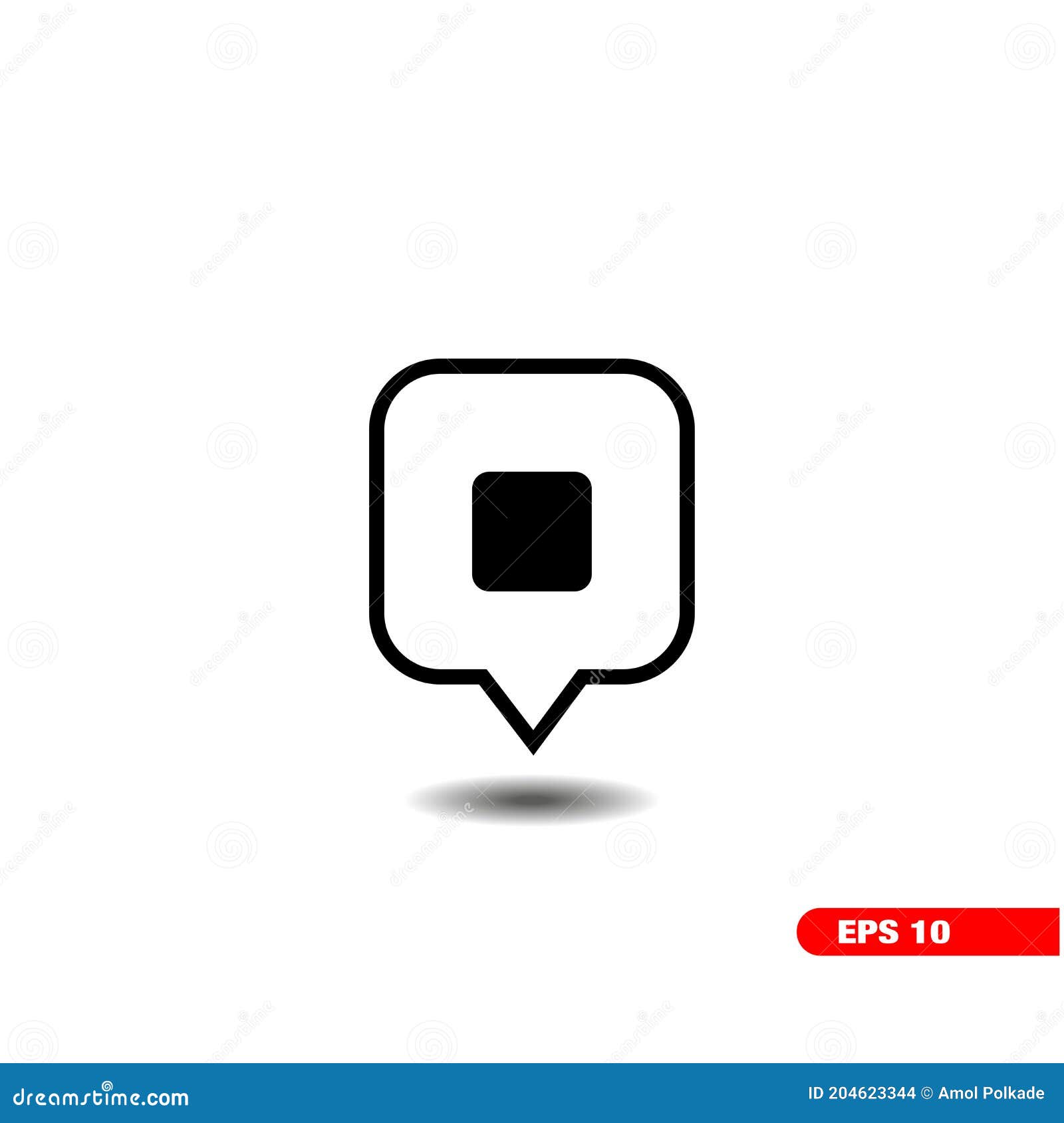 Curved Square Shape Location Icon Stock Vector - Illustration of ...