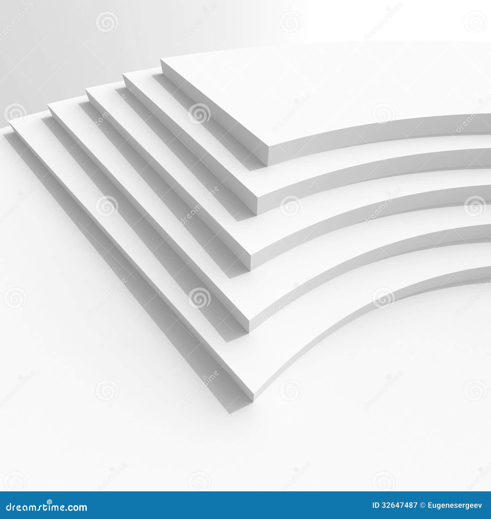 Curved Stairs. 3d Render Illustration Stock Illustration - Illustration ...
