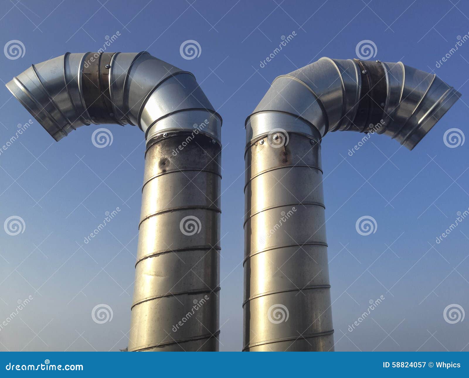 Curved steel pipes stock image. Image of aerial, water - 58824057