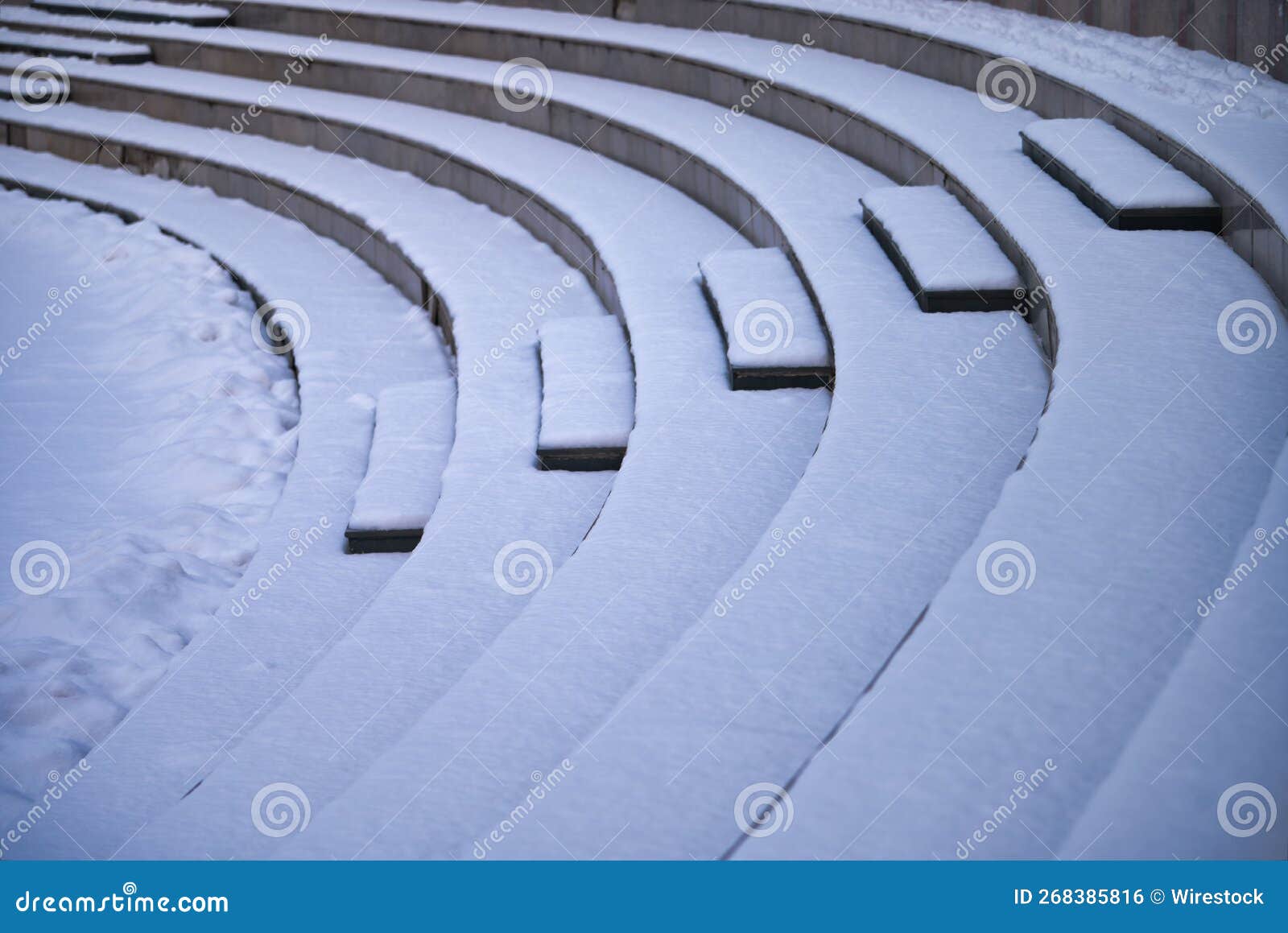 Curved Steps Into Swimming Pool, View From Above Through Water On Blue ...