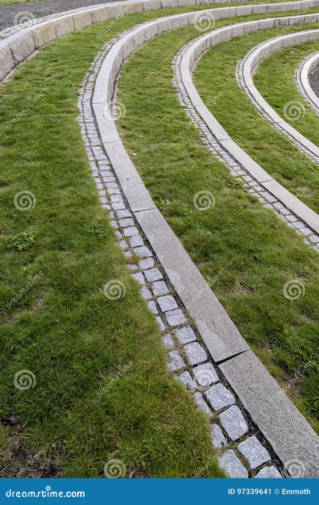 Curved Steps with Stone and Grass Stock Image - Image of structure ...