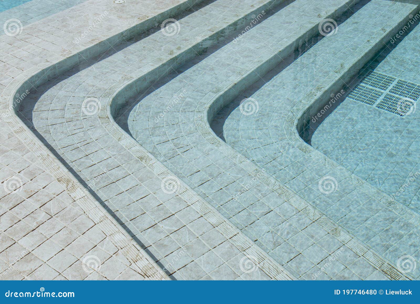 Curved Steps at the Swimming Pool Stock Photo - Image of staircase ...