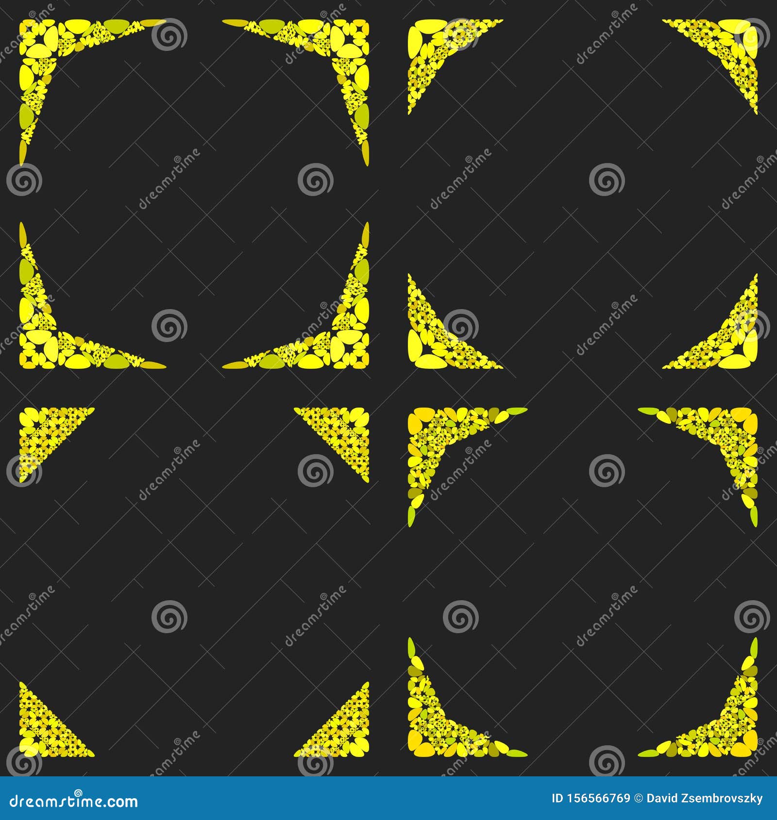 Curved Stone Mosaic Page Border Design Set Stock Vector - Illustration ...