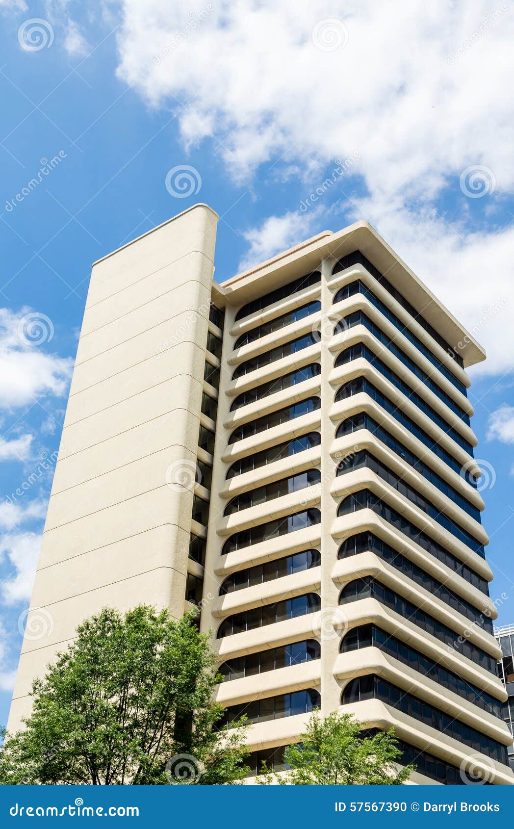 Curved Stone Office Building Under Nice Sky Stock Photo - Image of ...