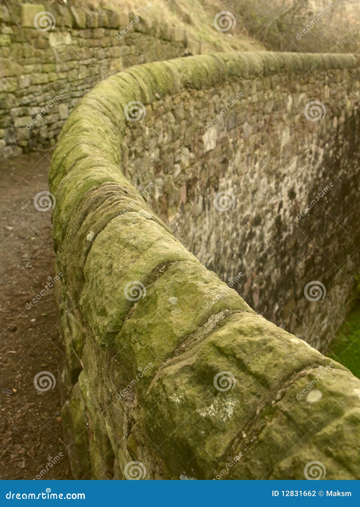 Curved stone wall stock photo. Image of architecture - 12831662