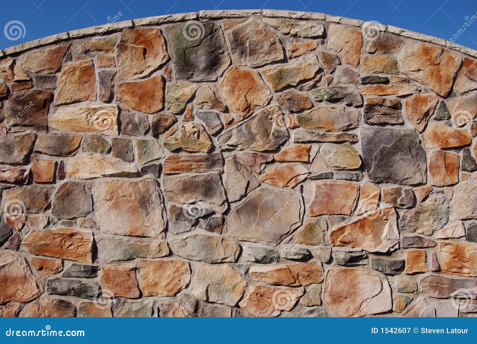 Curved Stone Wall stock image. Image of durable, detail - 1542607