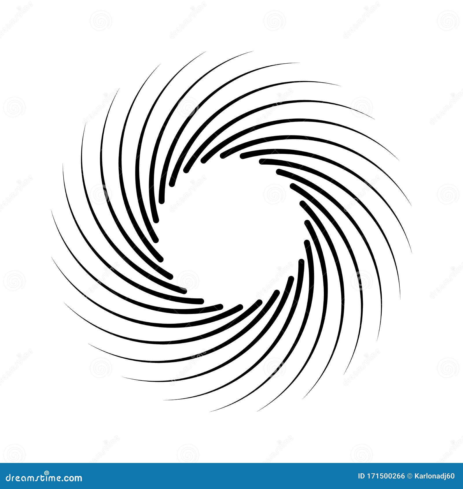 Curved Stripes in Round Form. Monochrome Background Stock Vector ...