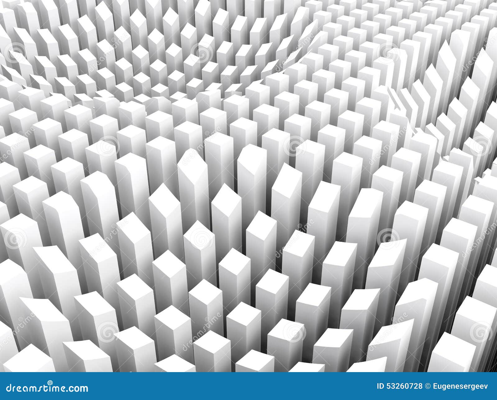 Curved Surface Formed White Columns Area Array, 3d Stock Illustration ...