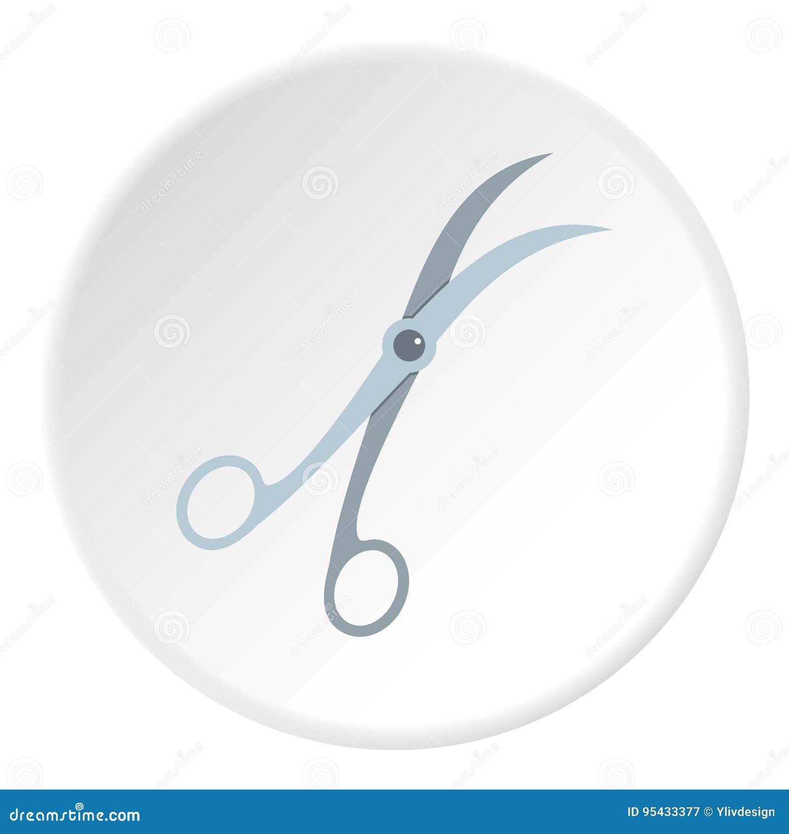 Curved Surgical Scissors Icon Circle Cartoon Vector | CartoonDealer.com ...