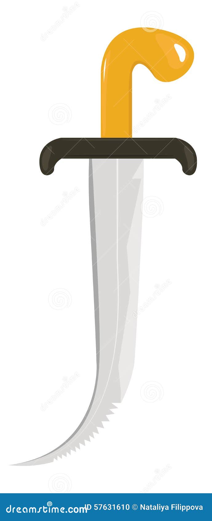 Curved sword stock vector. Illustration of warrior, medieval - 57631610