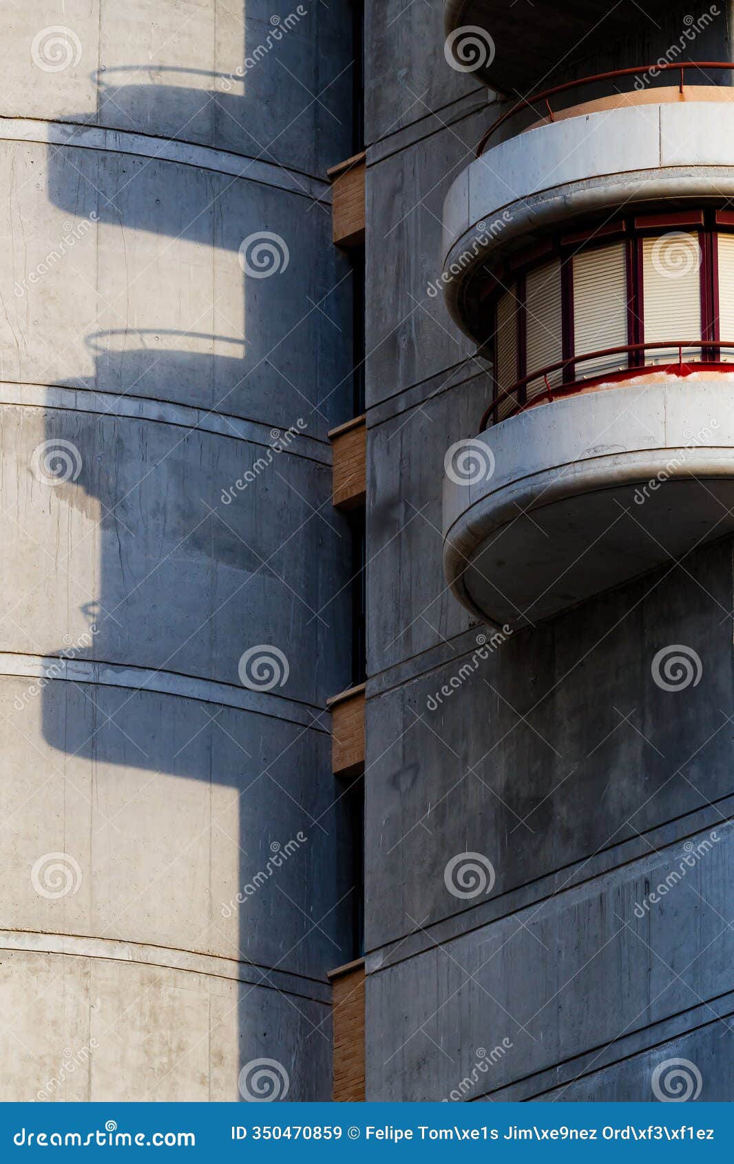 Curved Terraces in a Skyscraper in Benidorm Stock Image - Image of ...
